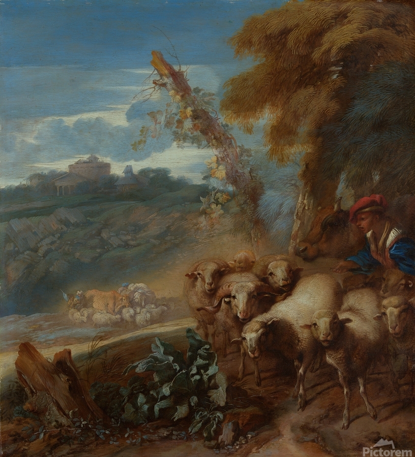 Roman Landscape with a Shepherd and Sheep [late 1640s] by Giovanni ...